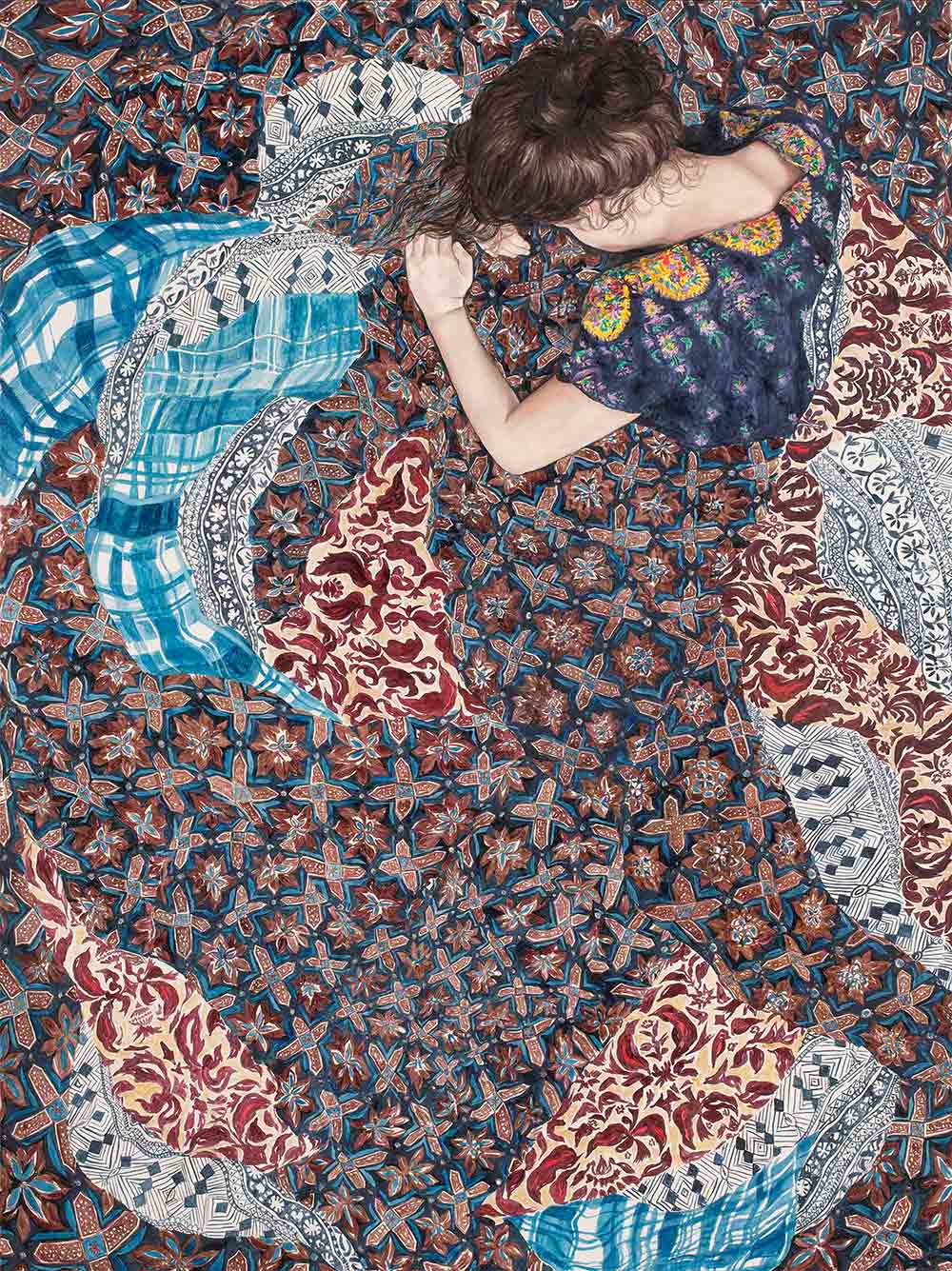 Mujeres retratan las emociones de Monica Rohan pintadas entre pliegues ...